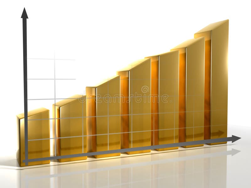 Raising gold chart stock illustration. Illustration of data - 2101817