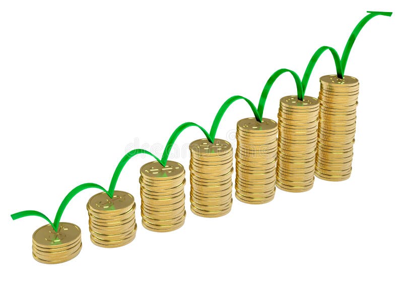 3d Diagram Golden Coins Arrow Stock Illustrations – 234 3d Diagram ...