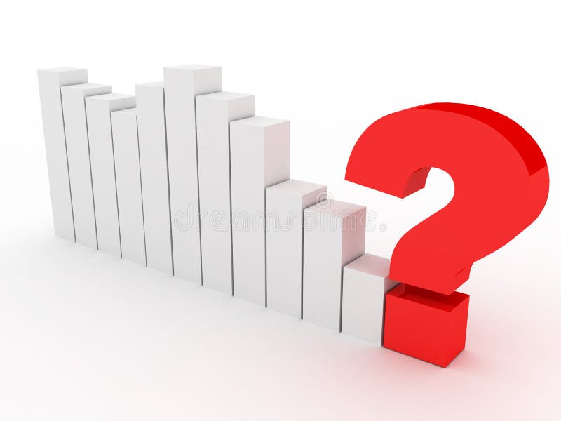 Graph with Red Question Mark Stock Illustration - Illustration of ...
