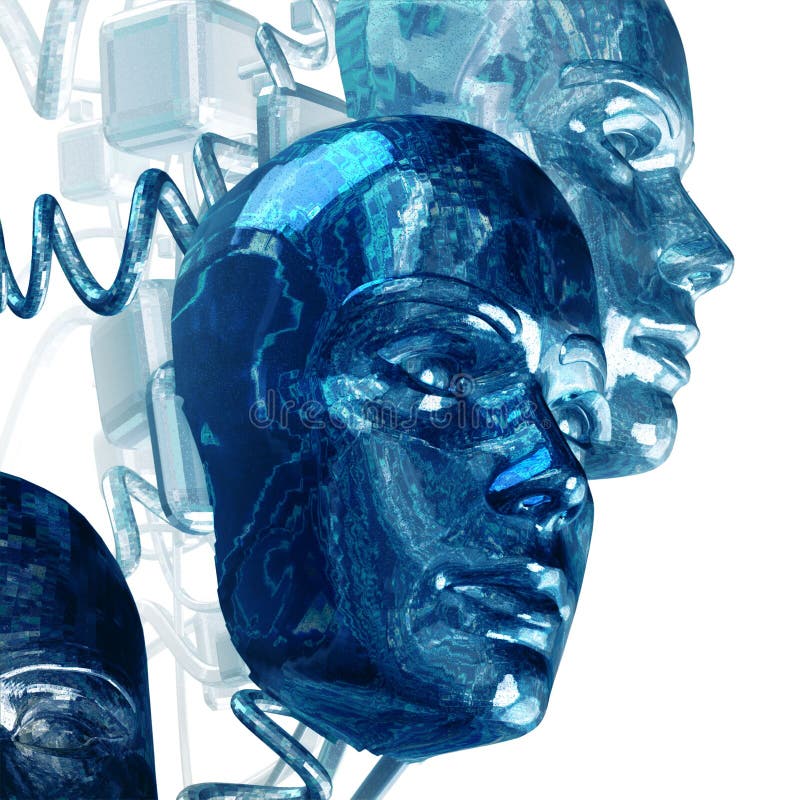 3D Digital Cyborg Technology Stock Illustration - Illustration of ...