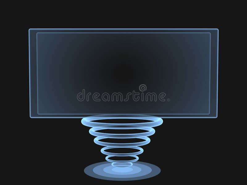 3d Digital Screen with a Support from Rings Stock Illustration ...