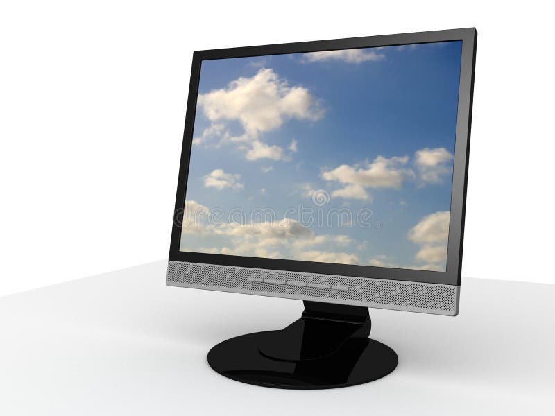 2 Monitors Computer Isolated Stock Illustration - Illustration of logos ...