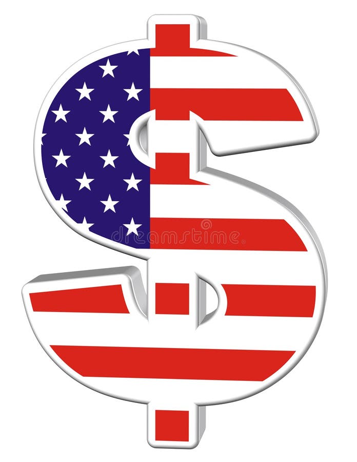 American dollar and flag stock illustration. Illustration of trade ...