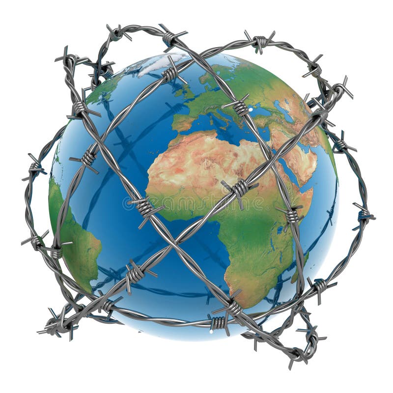 Earth Wrapped in Chains stock illustration. Illustration of metaphor ...