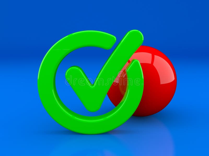 3d ein Symbol ja stock abbildung. Illustration von vertiefung - 12243238