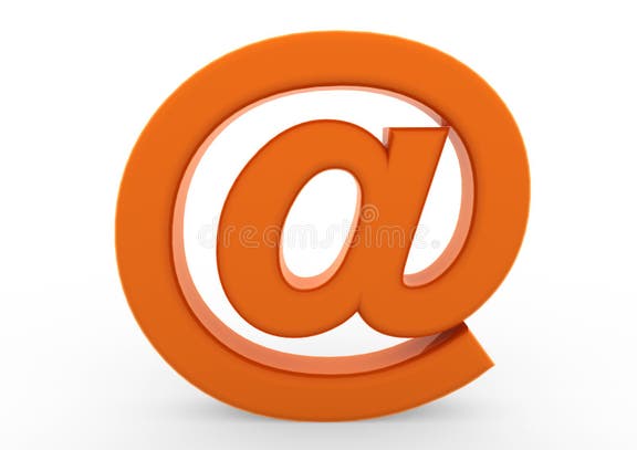 3d email symbol orange stock illustration. Illustration of address ...