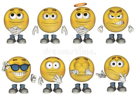 3D Emoticons set 1 stock illustration. Illustration of smiley - 4973235
