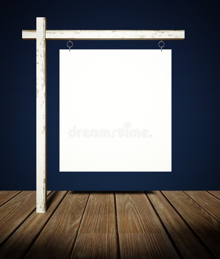 3d Empty Billboard Frame on Stage Stock Illustration - Illustration of ...