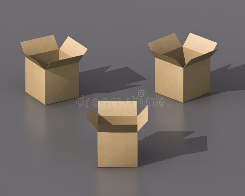 Three empty boxes stock illustration. Illustration of shell - 3557810