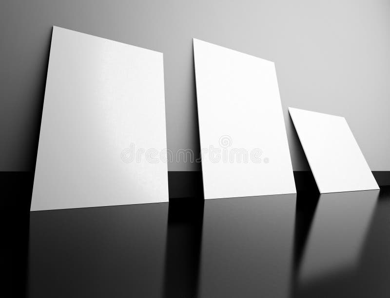 3d Empty Frames in Interior Stock Illustration - Illustration of ...