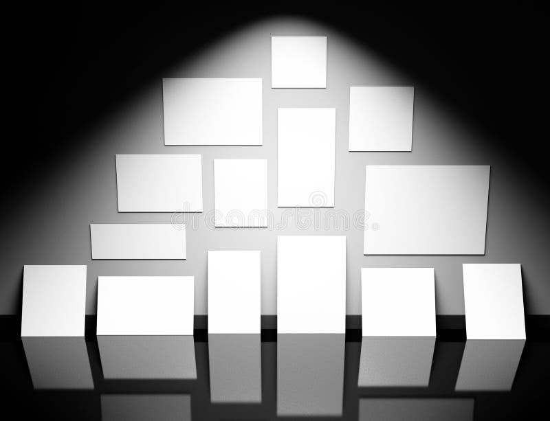 3d Empty Frames in Interior Stock Illustration - Illustration of ...