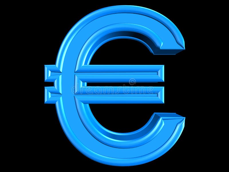 Blue euro symbol stock illustration. Illustration of money - 12870990