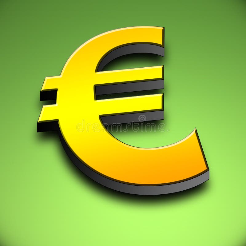 Gold euro-teken, symbool stock illustratie. Illustration of financieel ...