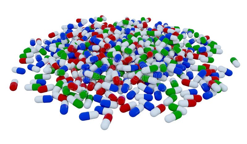 3D Falling Capsules stock illustration. Illustration of concept - 26061670