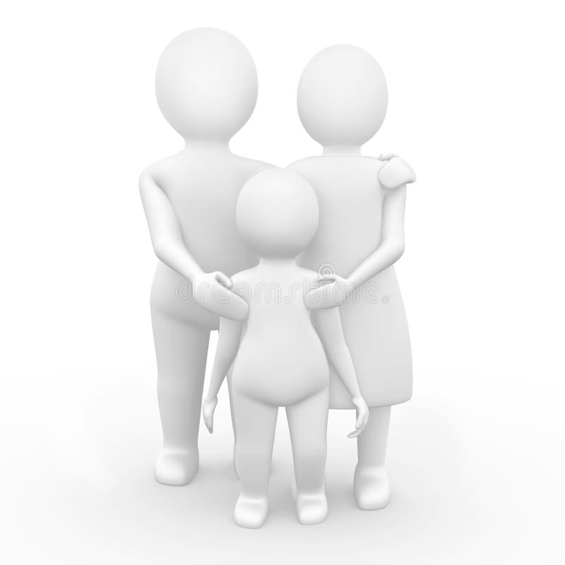 Team of Three 3D Men Teamwork Concept Stock Illustration - Illustration ...