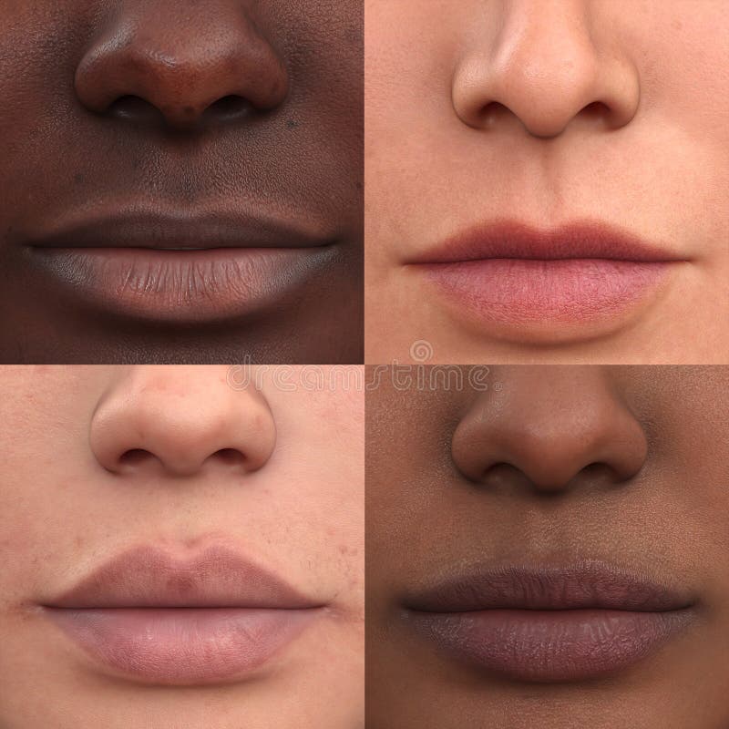 3D Female Face Race Collage Stock Illustration - Illustration of ...