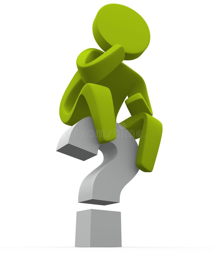 3D figure thinking stock illustration. Illustration of green - 13993357