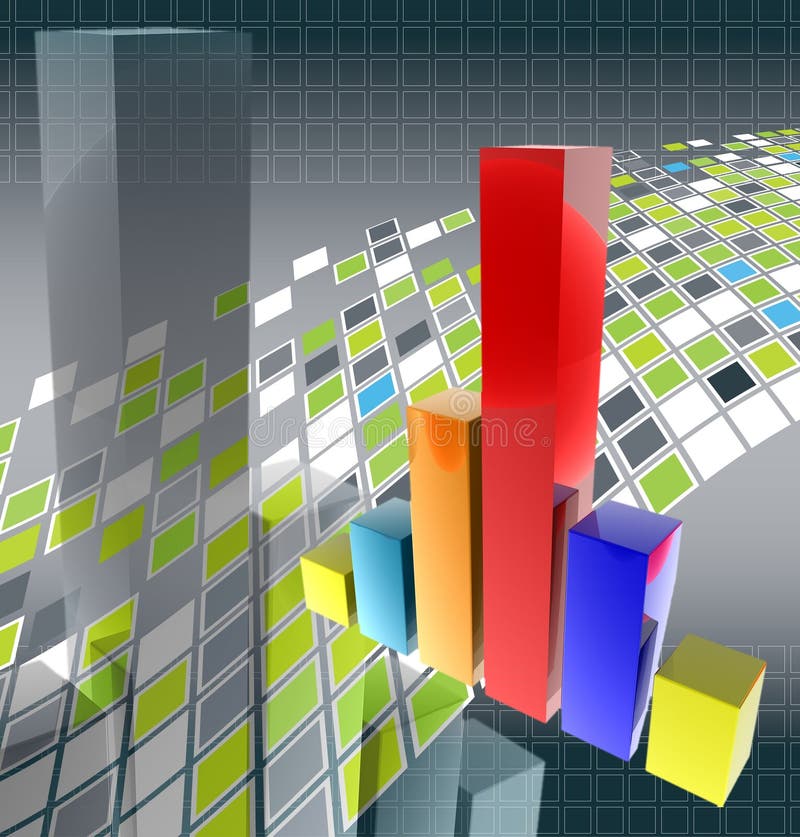 3D finance graph stock illustration. Illustration of background - 11239489