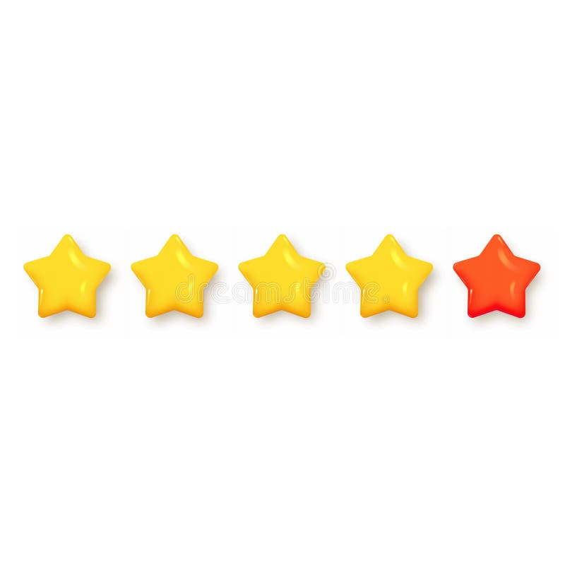 3d Five Stars, Glossy Yellow Colors. Vector Stock Vector - Illustration ...