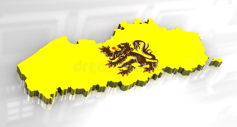 3D flag map of Flanders stock illustration. Illustration of design ...