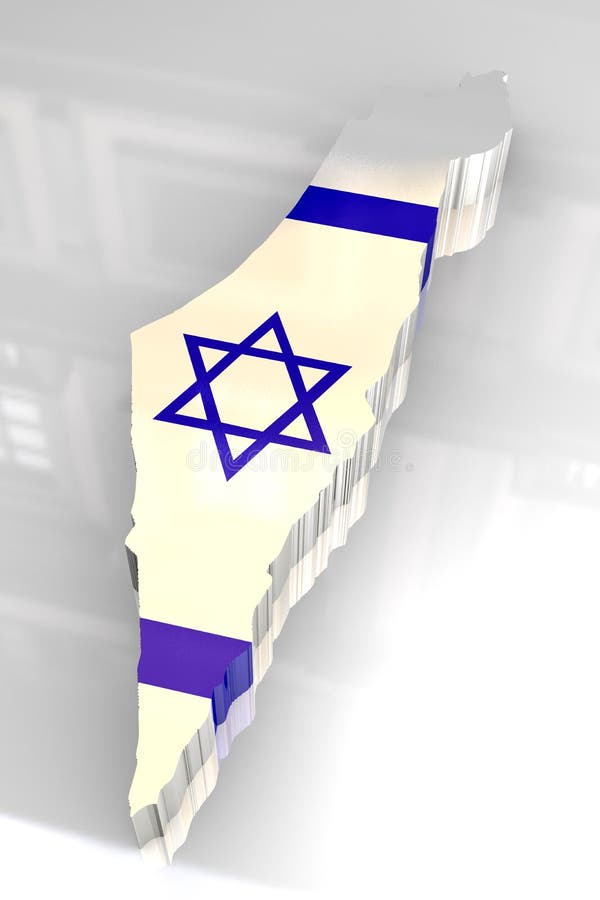 3d flag map of Israel stock illustration. Illustration of golden - 8919627