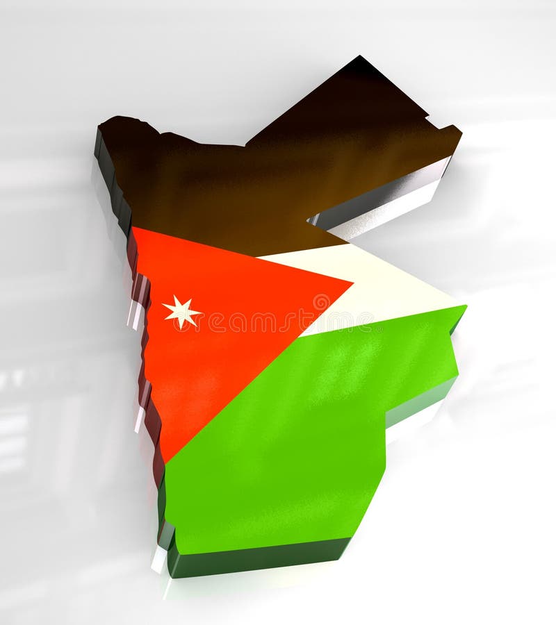 3d flag map of jordan stock illustration. Illustration of amman - 7327185