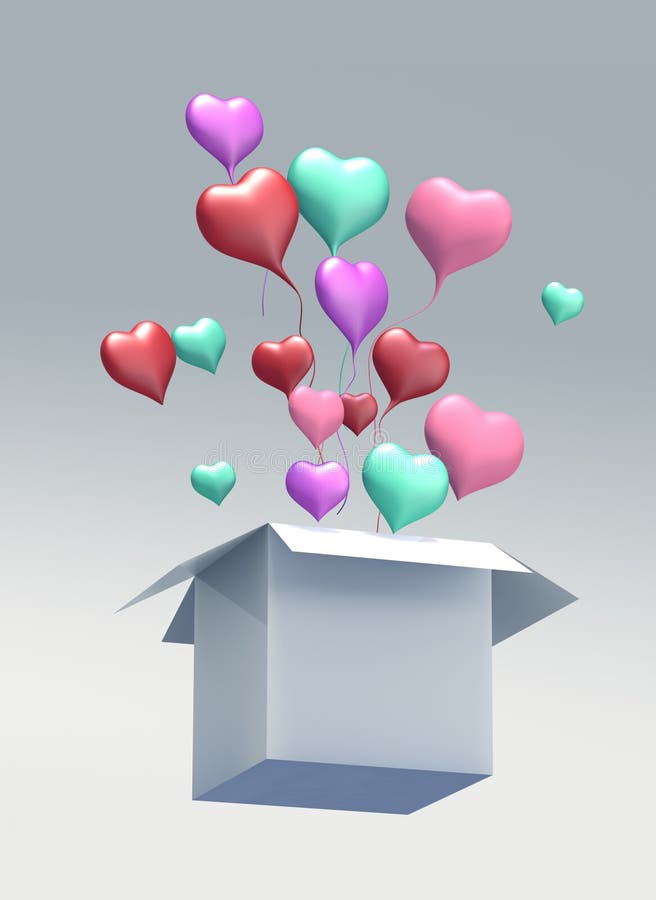 3d Float Love Color Heart Open Box Stock Illustrations – 5 3d Float ...