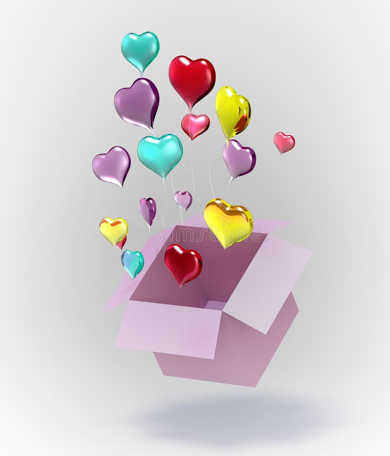 3d Float Love Color Heart Open Box Stock Illustrations – 5 3d Float ...