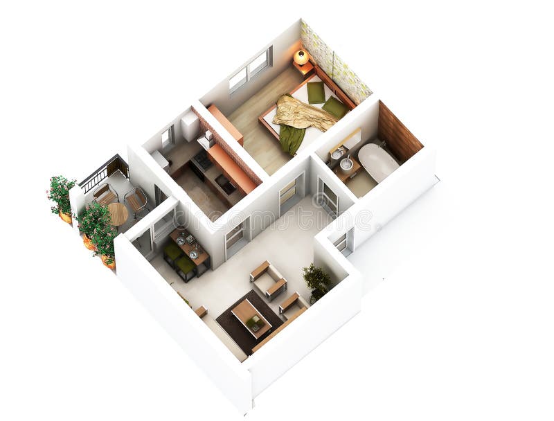 3d floor plan stock illustration. Illustration of computer - 37626641