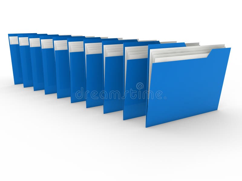 3d folder blue stock illustration. Illustration of order - 21319977