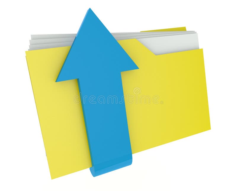 3d Folder Icon with Arrow, Download Stock Illustration - Illustration ...