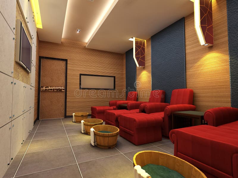 3d foot reflexology room stock illustration. Illustration of living ...