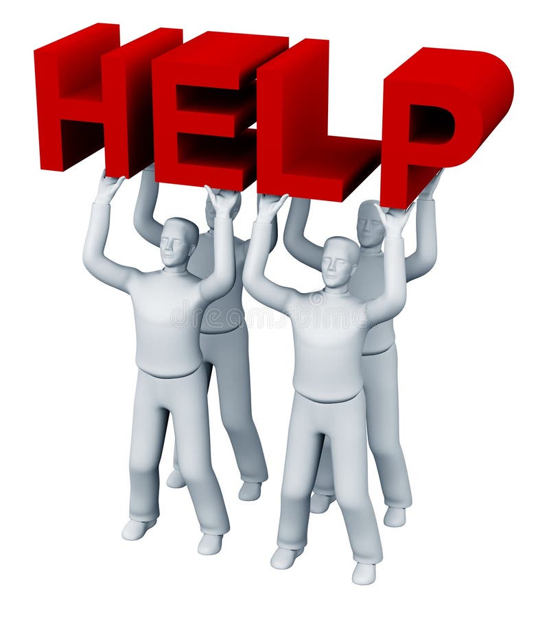 3d Four Man Teamwork Help Picture. Image: 16093190