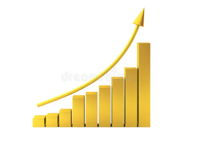 3d Geef Van Gouden Grafiek Terug Stock Illustratie - Illustration of ...