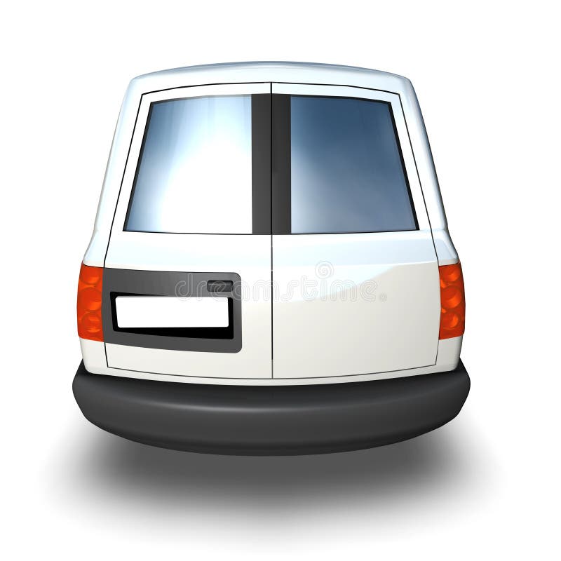 3d Generic Van Model - White High Side Stock Illustration ...