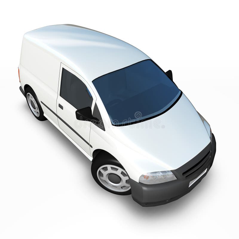 3d Generic Van Model - White High Side Stock Illustration ...