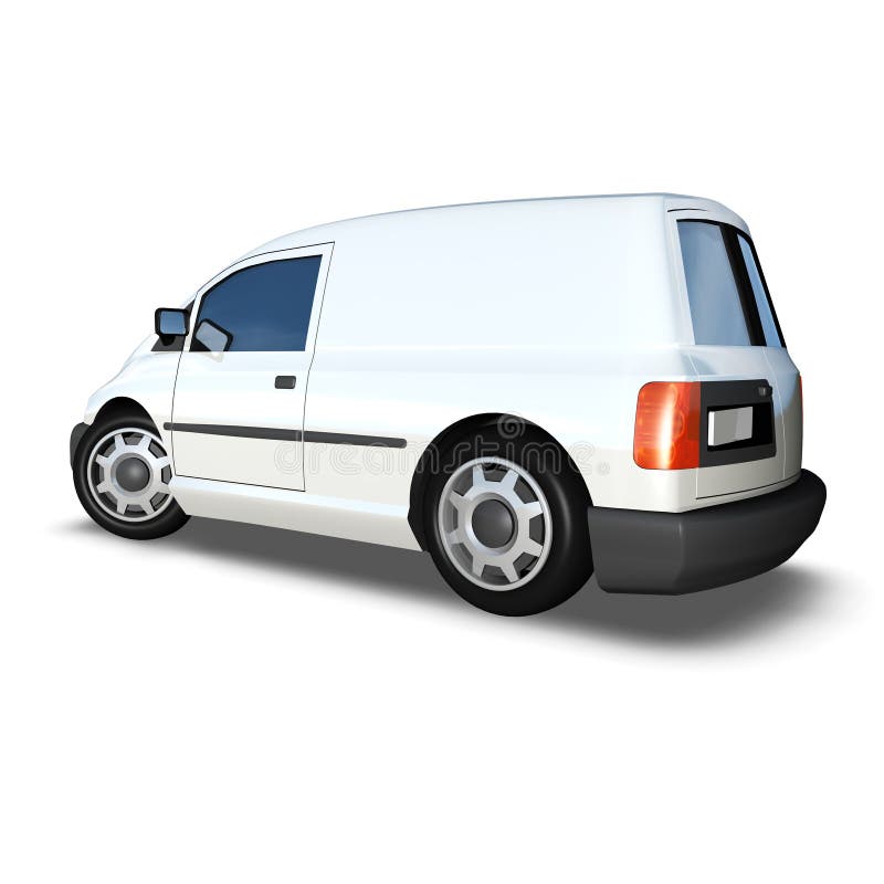 3d Generic Van Model - White Low Rear Corner Stock Illustration ...