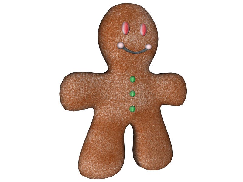 A 3d ginger bread man stock illustration. Illustration of sweet - 2663012
