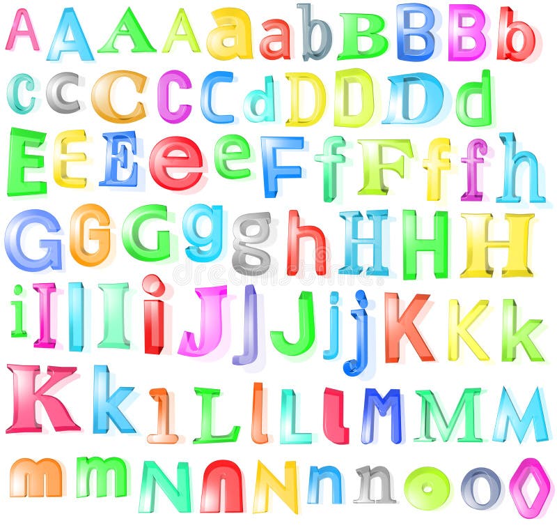 3d glass alphabet stock illustration. Illustration of marketing - 6095441