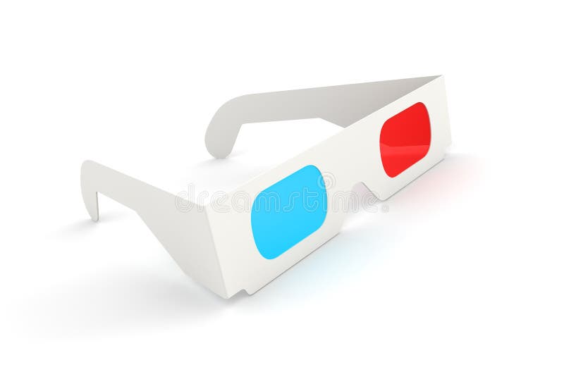 Stereo 3D glasses on white stock illustration. Illustration of eyesight ...