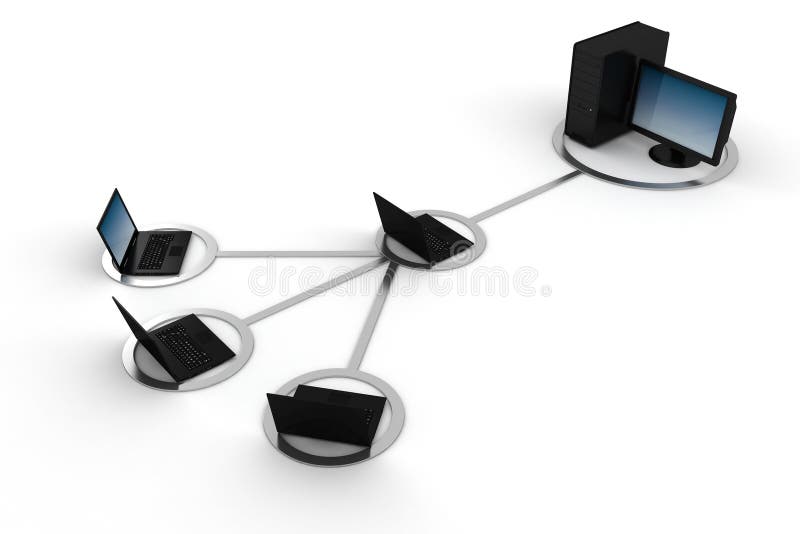 Computer Network Connection Concept Stock Illustration - Illustration ...
