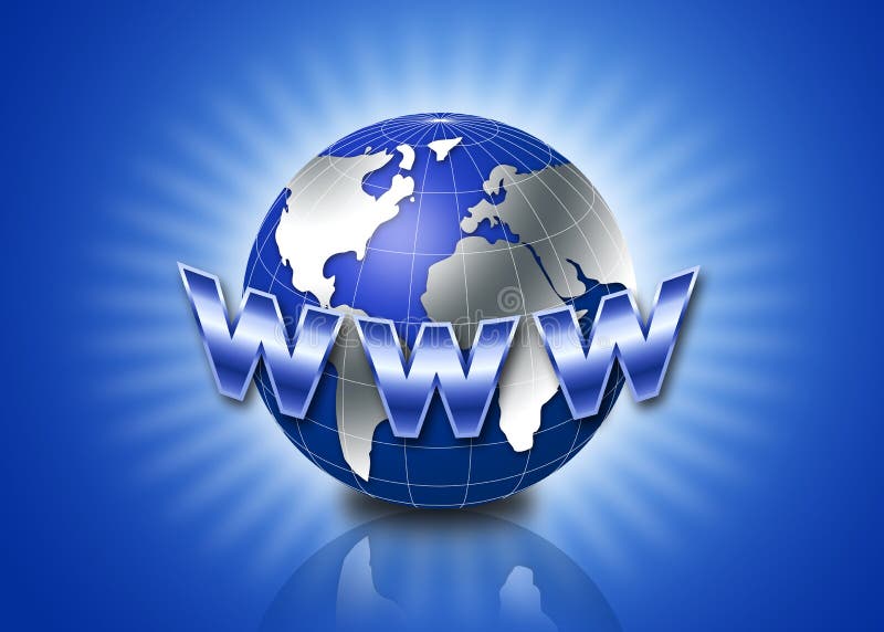 Email 3D with Earth Globe and Stars Stock Illustration - Illustration ...