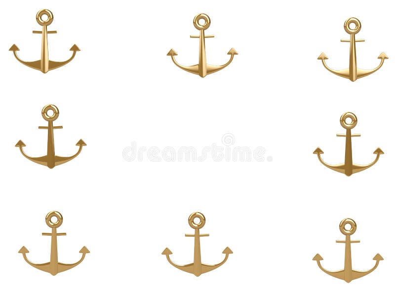 Gold Anchor and Globe stock vector. Illustration of painting - 19066421