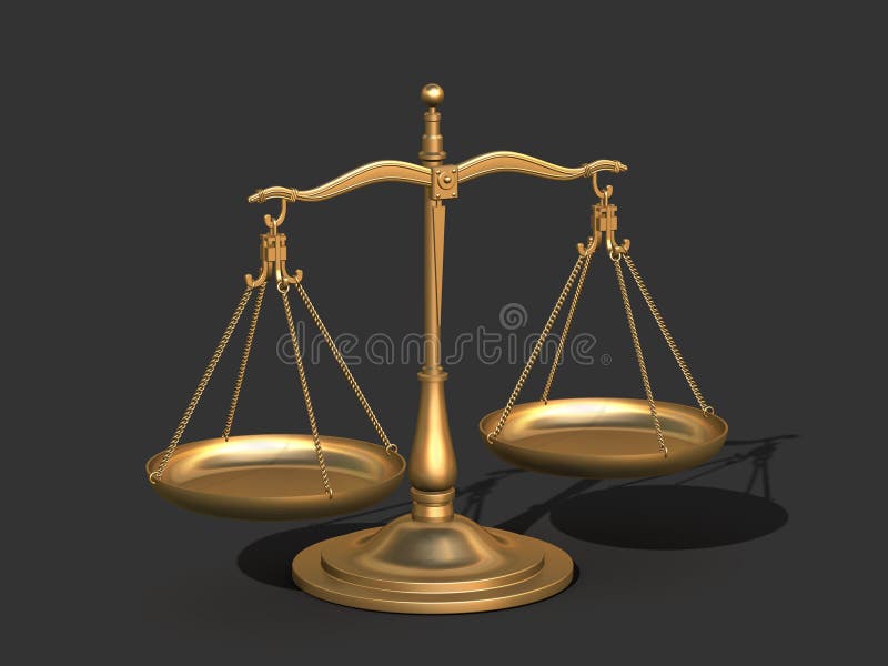 3d Gold Balance, the Scales of Justice Stock Illustration ...