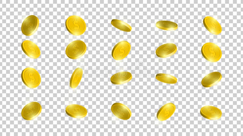 3D Gold Coin, Dollar Coin, Vector Coins with Dollar Signs Stock Vector ...