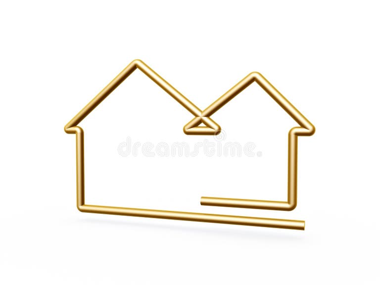 3d Gold Line House Symbol Stock Illustrations – 315 3d Gold Line House ...