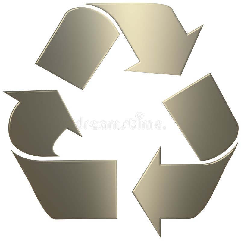 Gold Recycle Symbol stock illustration. Illustration of recycling ...