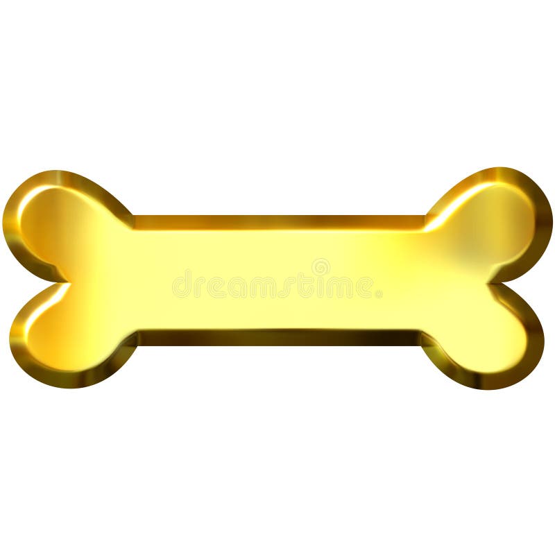 3D Golden Bone stock illustration. Illustration of design - 5327140