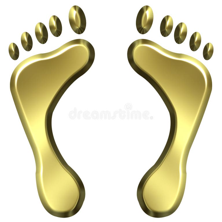 3D Golden Foot Prints stock illustration. Illustration of fancy - 2924244
