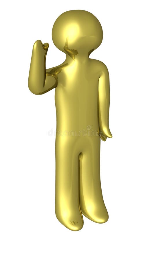 3D golden Guy stock illustration. Illustration of team - 5221747